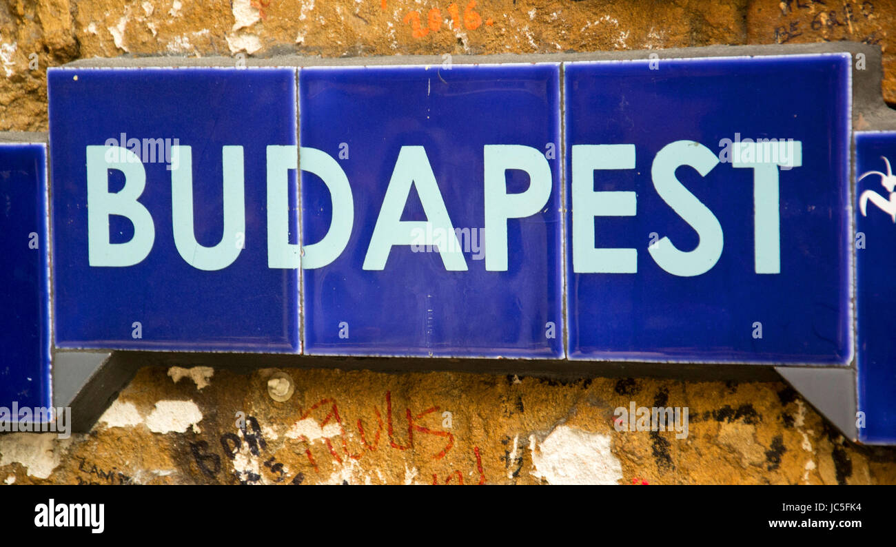 sign with the word budapest Stock Photo - Alamy