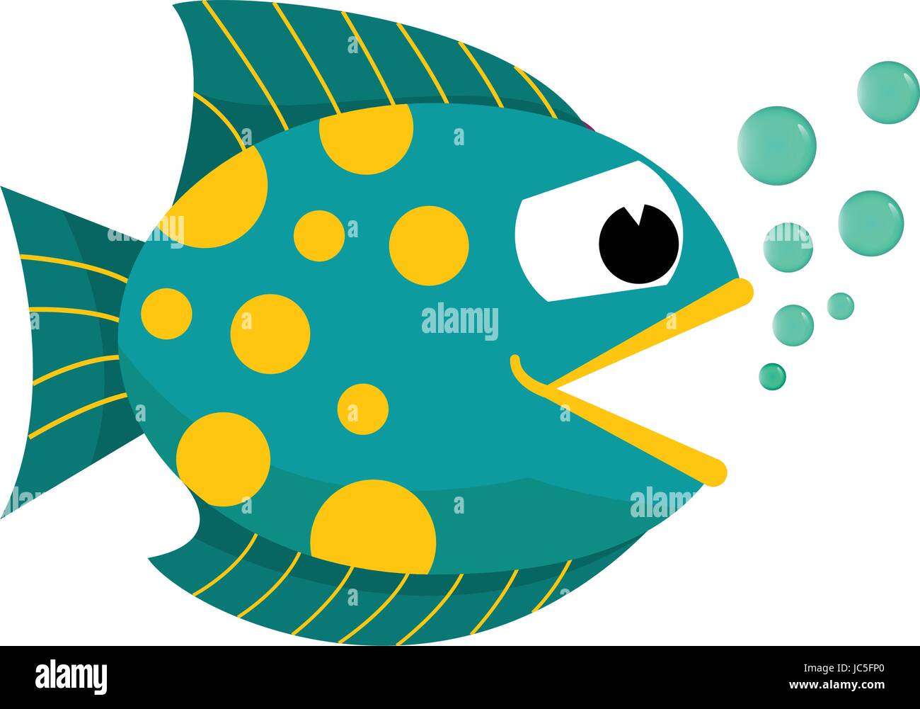 Cartoon fish mouth opened with bubbles vector Illustration Stock Vector ...