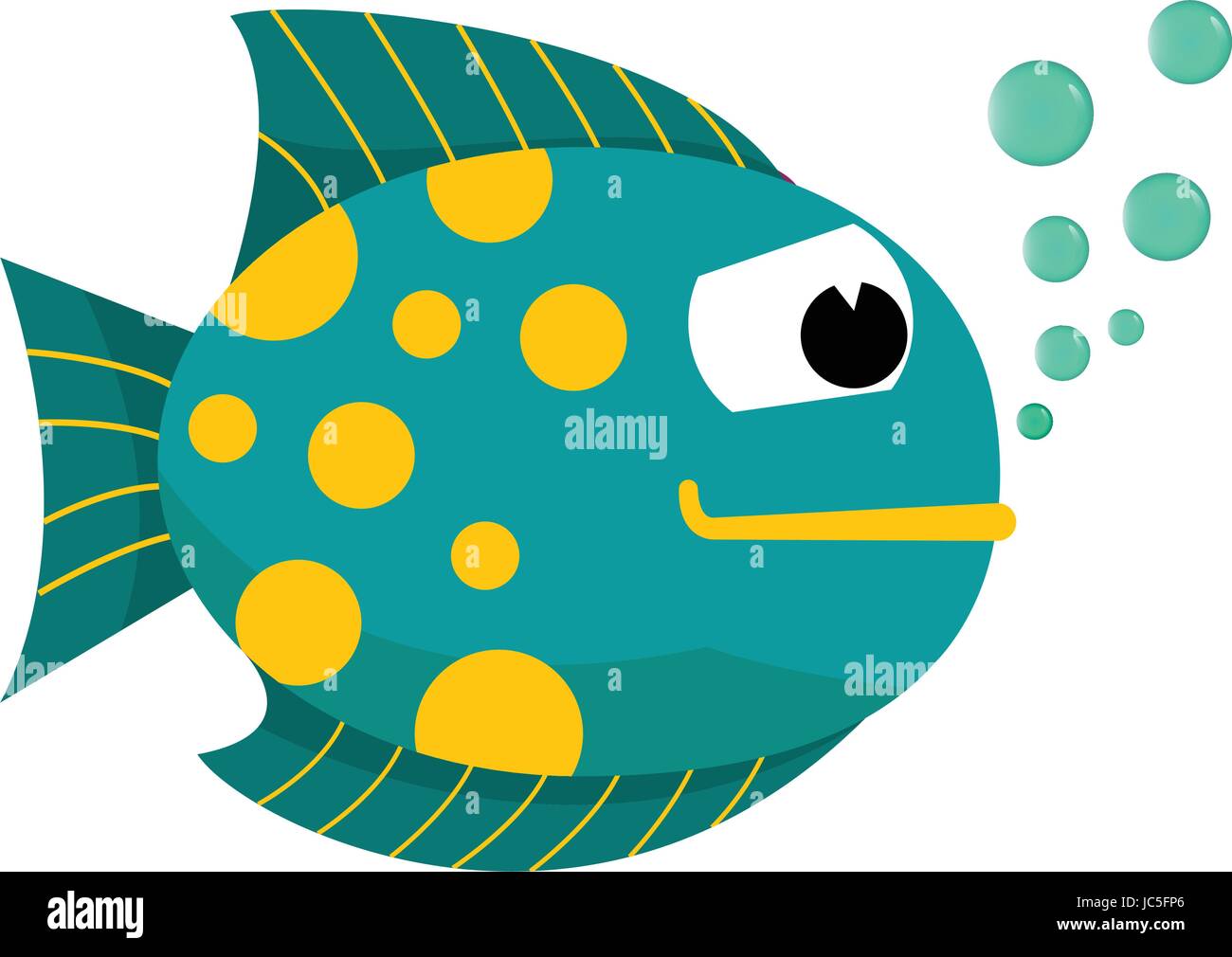 Cute fish with bubbles vector illustration Stock Vector Image & Art - Alamy