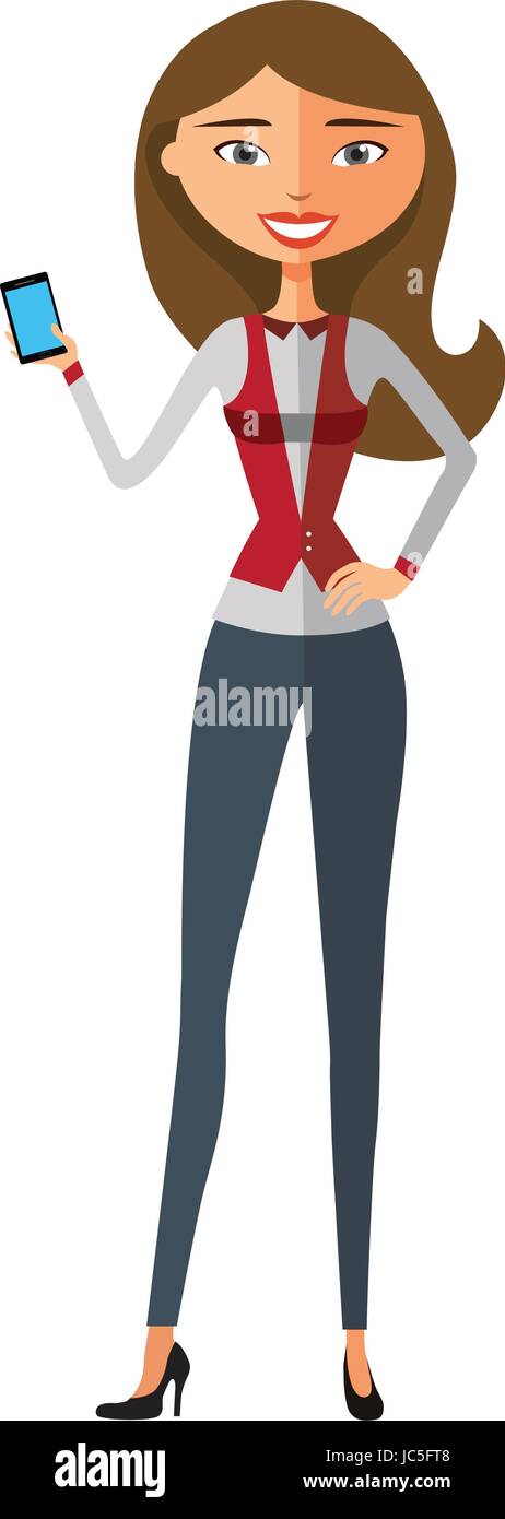 Vector illustration of smiling telephone operator Stock Vector Image ...