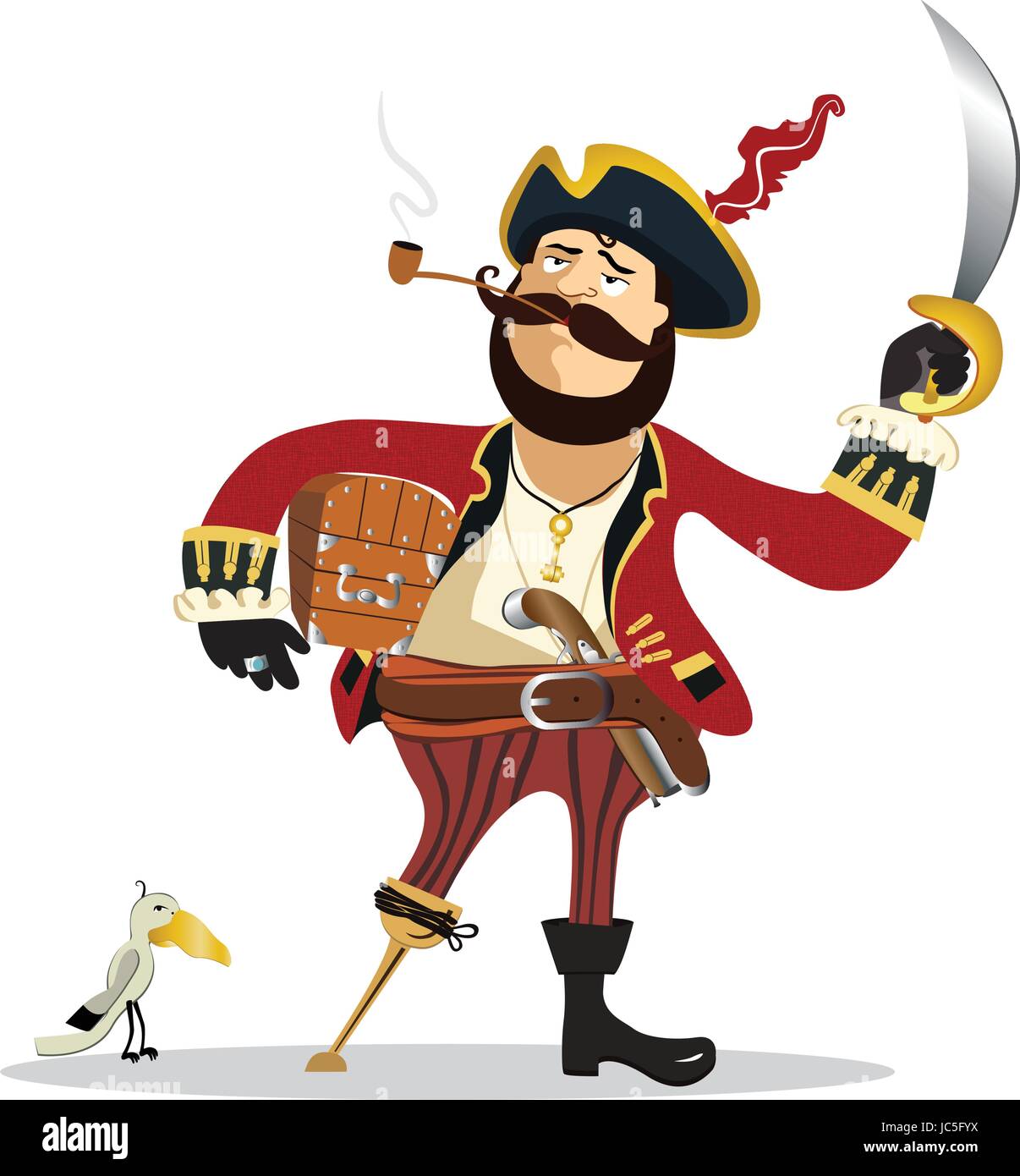 Pirate cartoon. Vector. Isolated on a white background Stock Vector ...