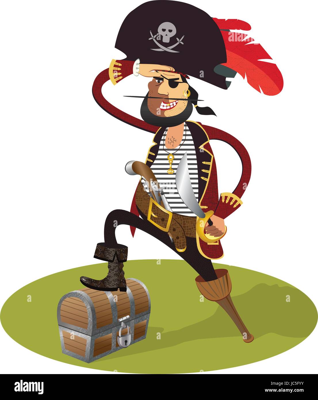 Pirate cartoon vector illustration isolated on a white background Stock ...