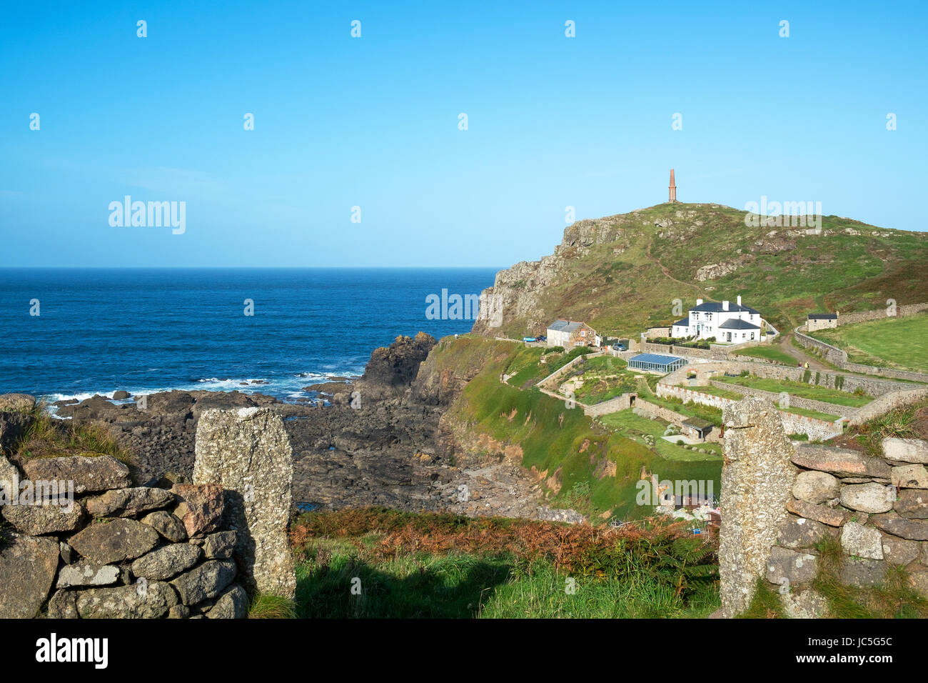 cape cornwall on the west coast near st.just in cornwall, england ...