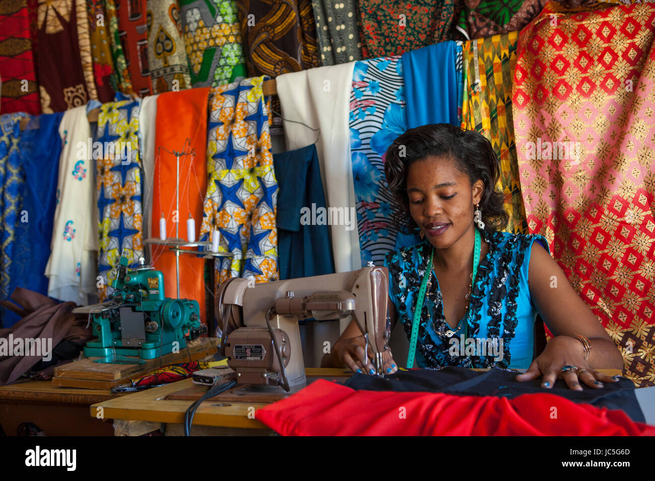 Female tailor, Tanzania, Africa Stock Photo - Alamy