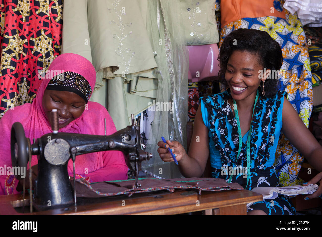 Female tailor, Tanzania, Africa Stock Photo - Alamy