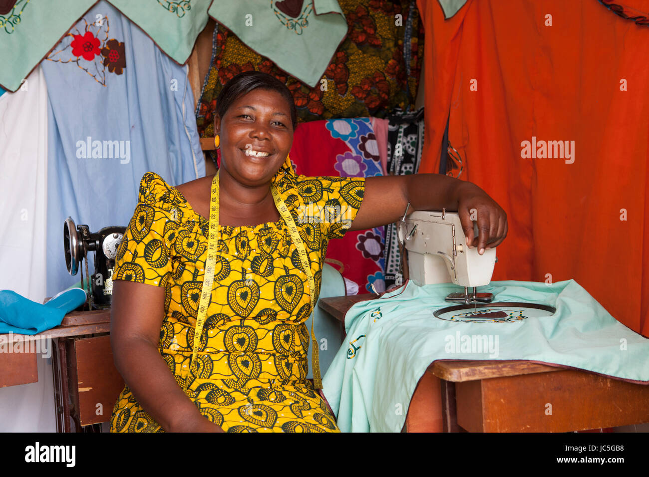 Female tailor, Tanzania, Africa Stock Photo - Alamy