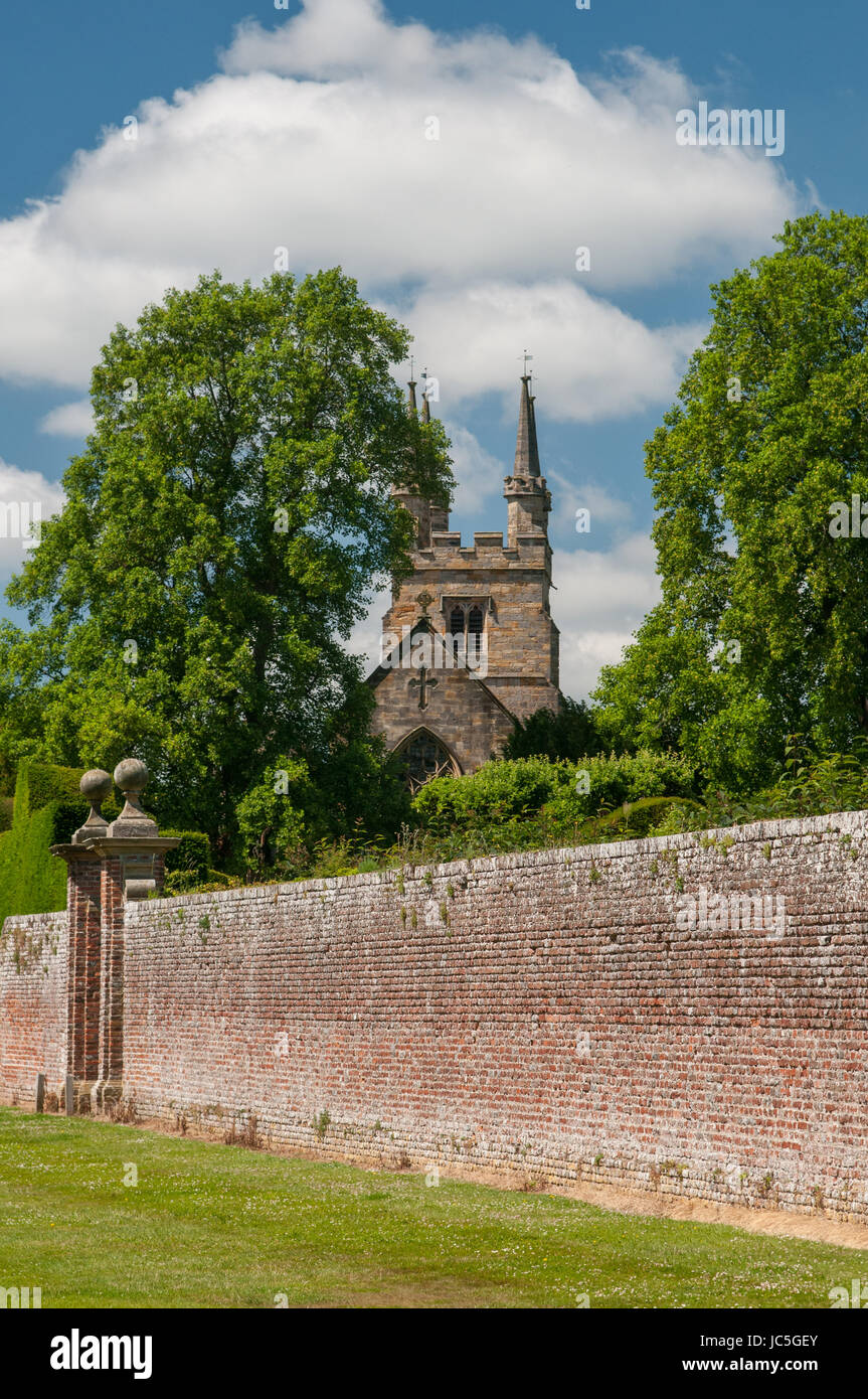 Penshurst Church in Kent, England within the Trees behind a brick stone ...