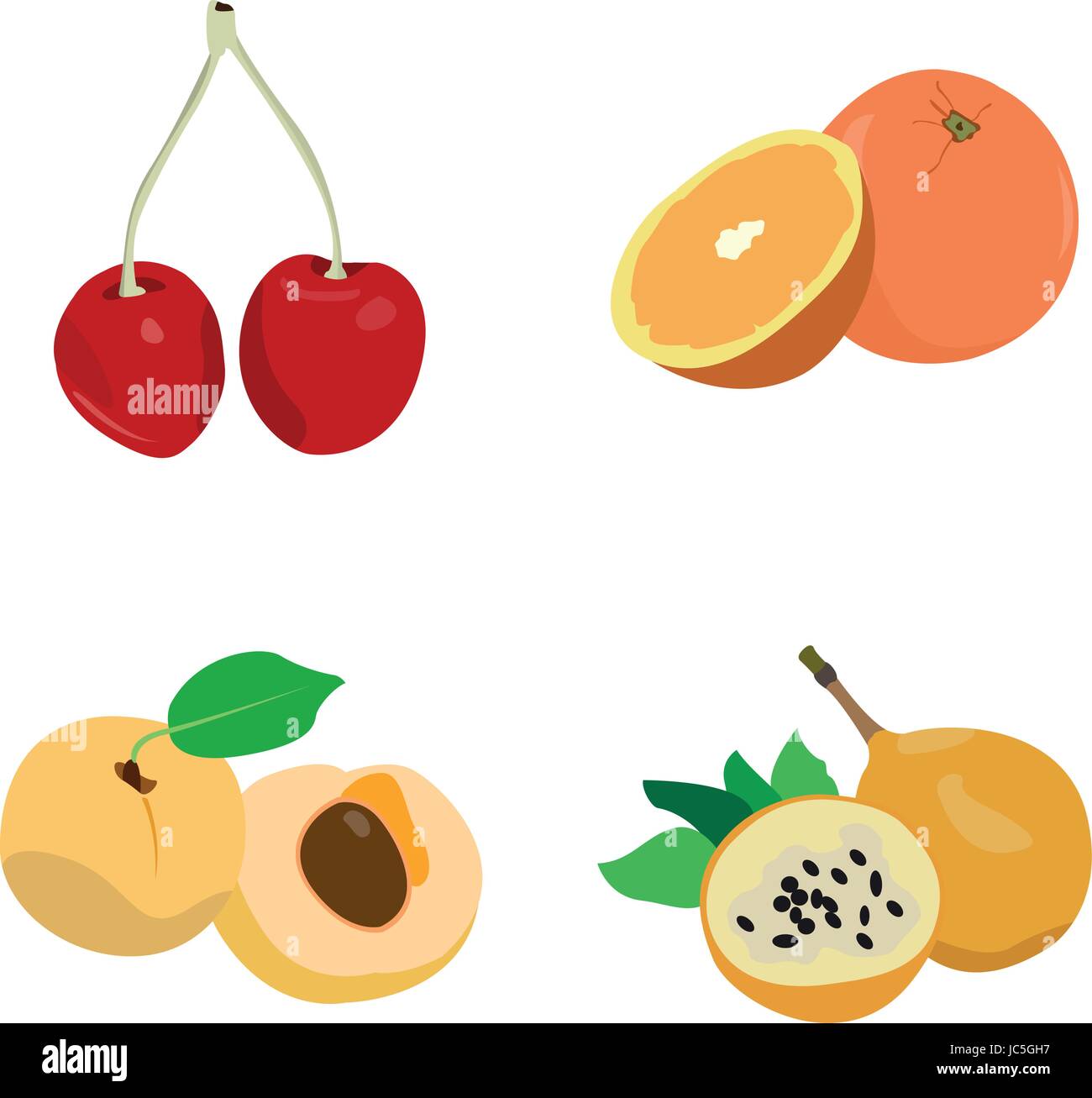 Set of fruits Stock Vector Image & Art - Alamy