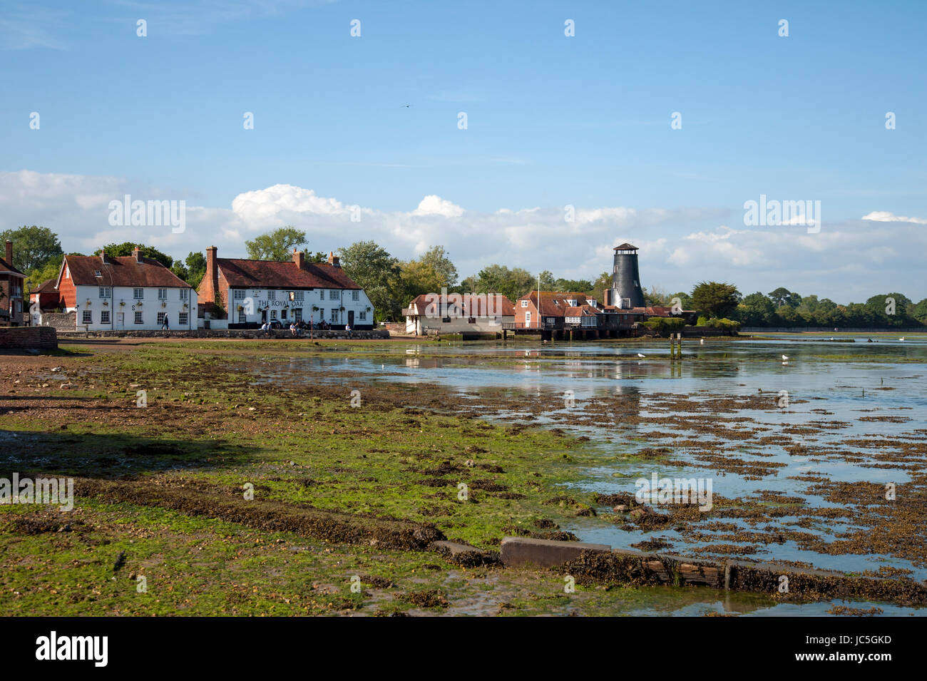 Langstone Mill and Royal Oak pub at Langstone, Hampshire Stock Photo ...