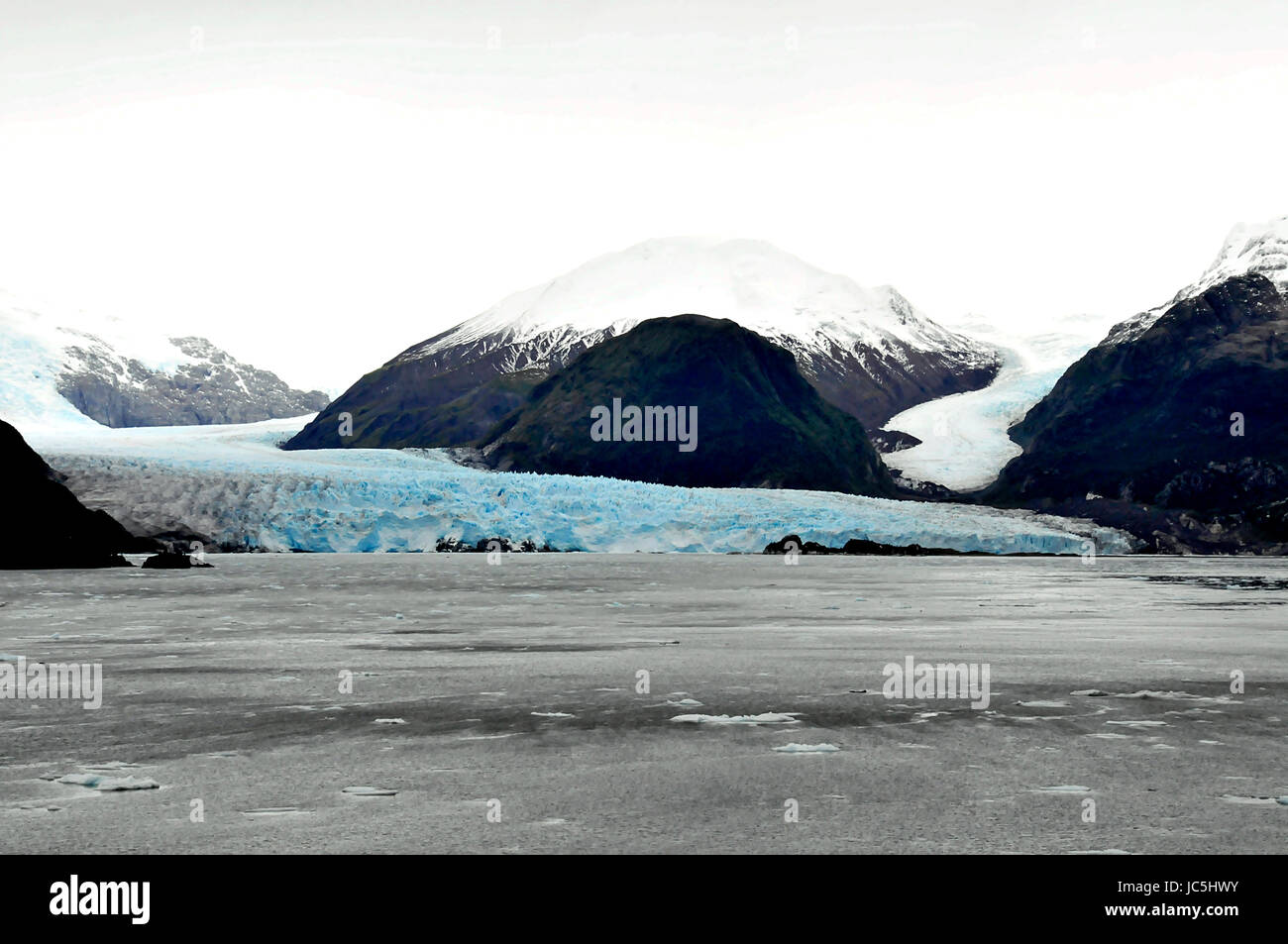 Glacier along Beagle Channel on the Strait of Magellan South America on ...