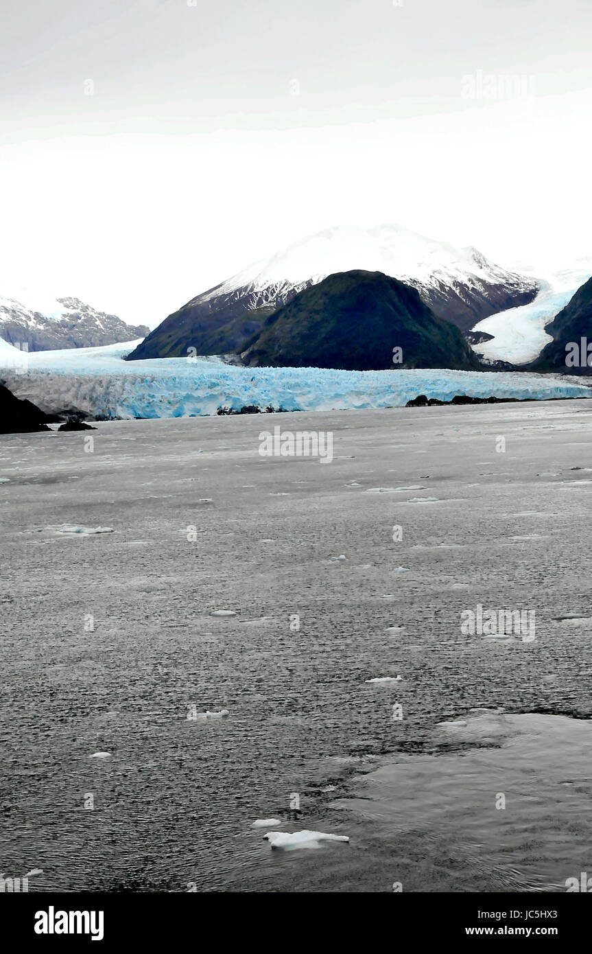 Glacier along Beagle Channel on the Strait of Magellan South America on ...