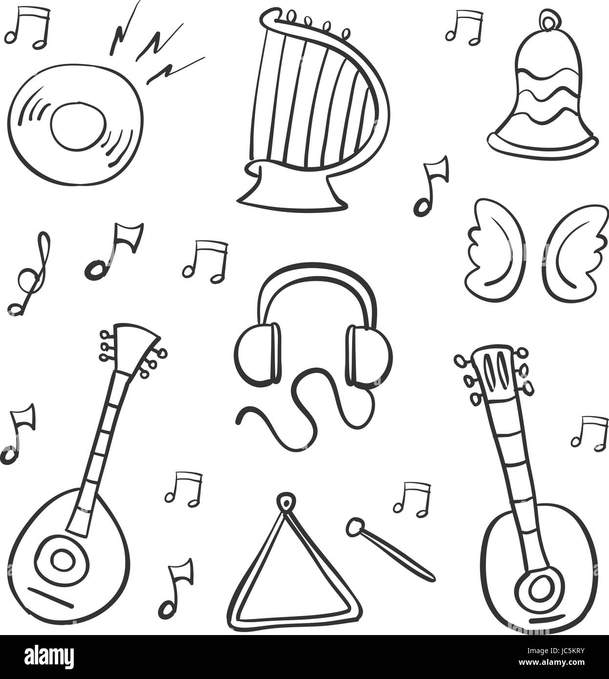 Doodle of music object hand draw Stock Vector Image & Art - Alamy