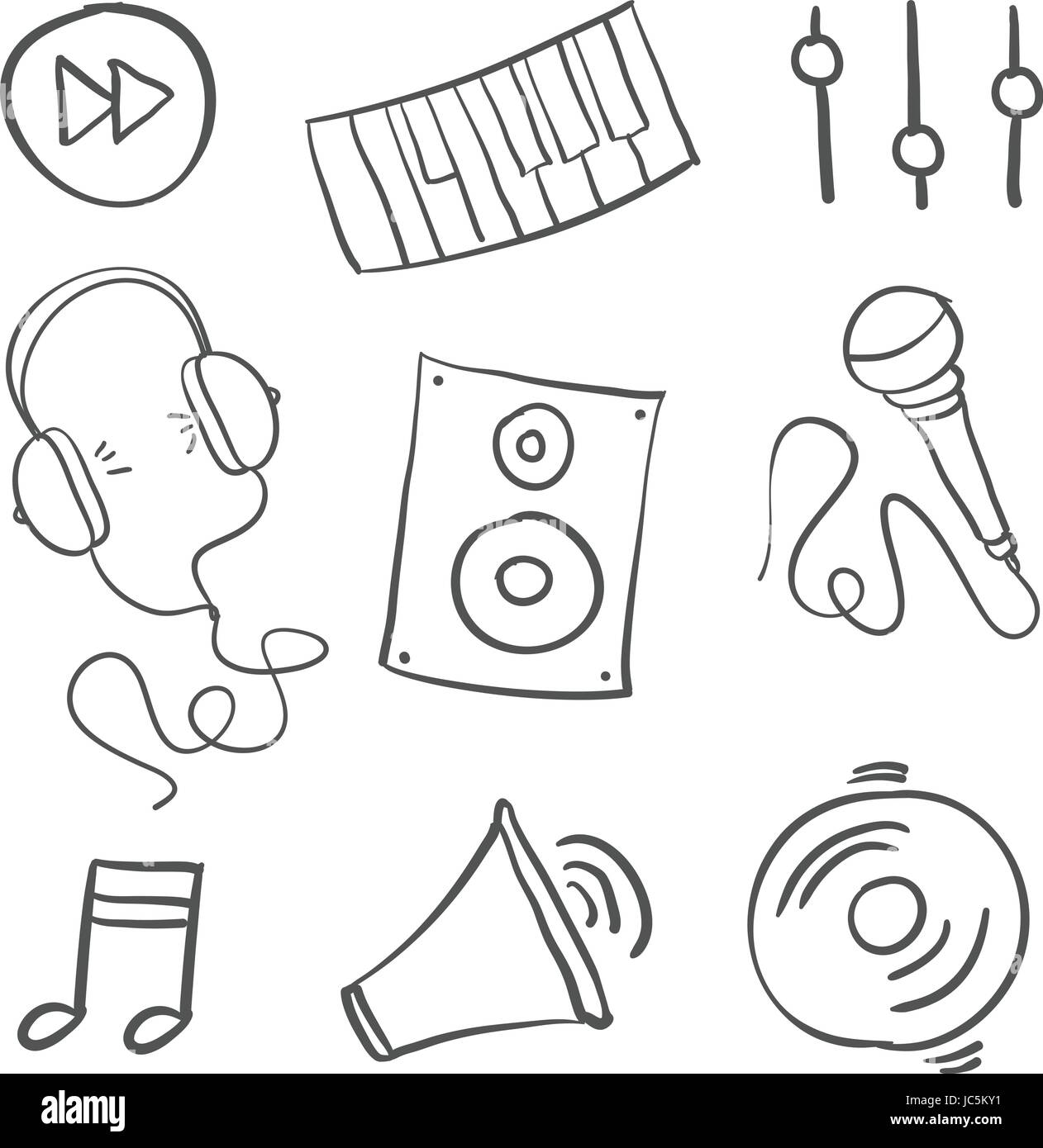 Collection stock of music object doodle Stock Vector Image & Art - Alamy