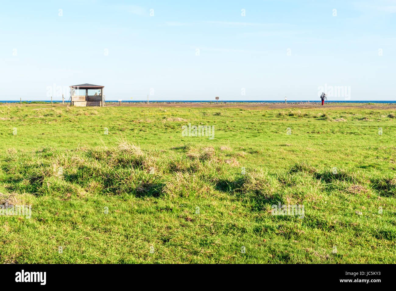 Ottenby, Sweden - May 27, 2017: Environmental documentary. Open coastal ...