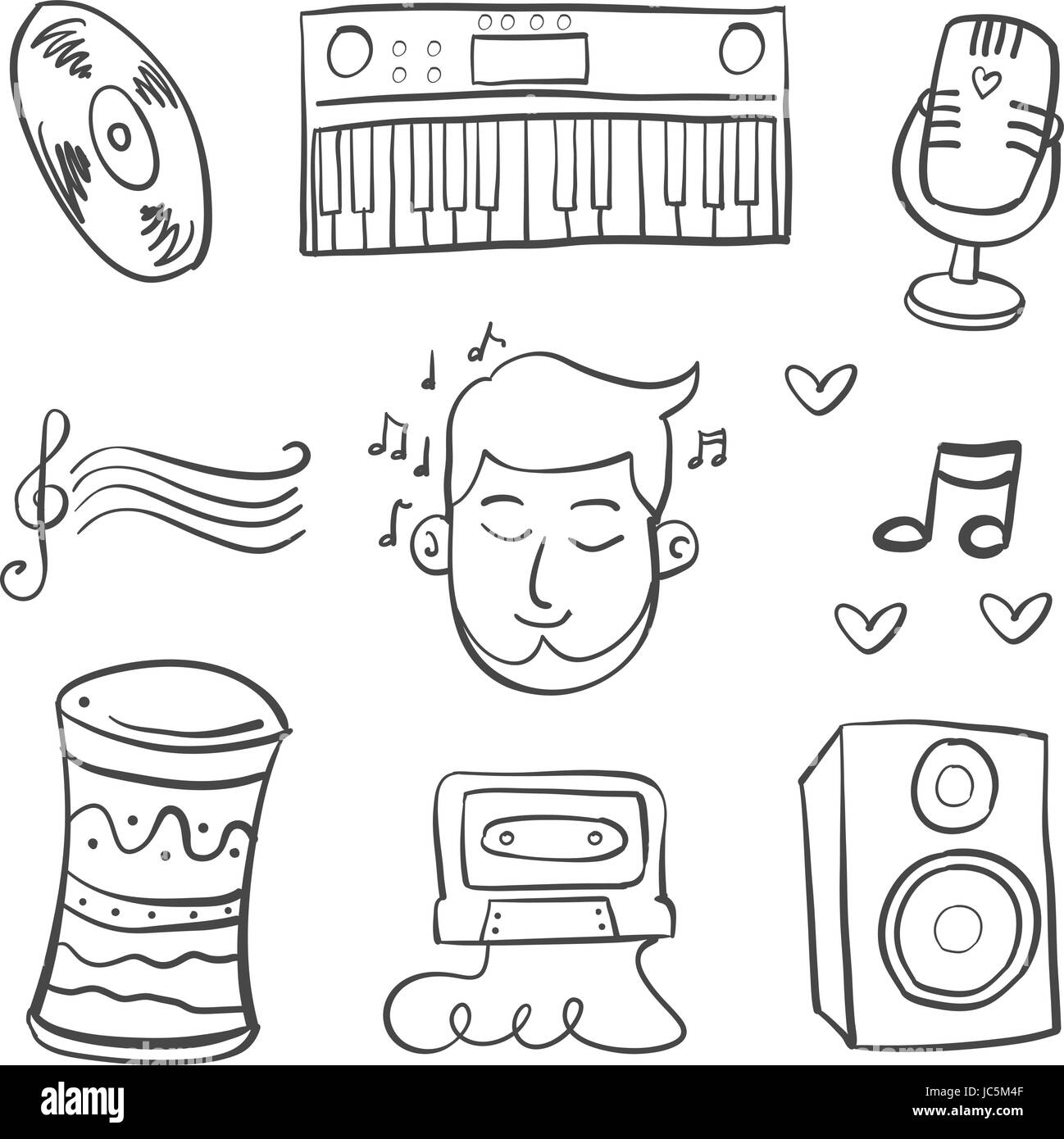 Collection stock musical element doodles Stock Vector Image & Art - Alamy