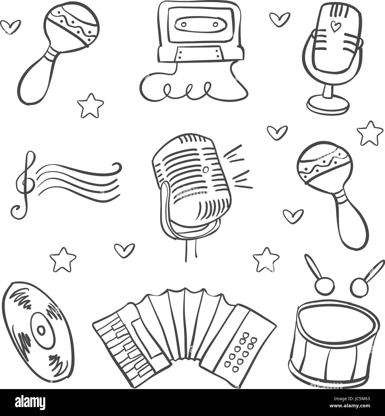 Vector art music object various doodles Stock Vector Image & Art - Alamy