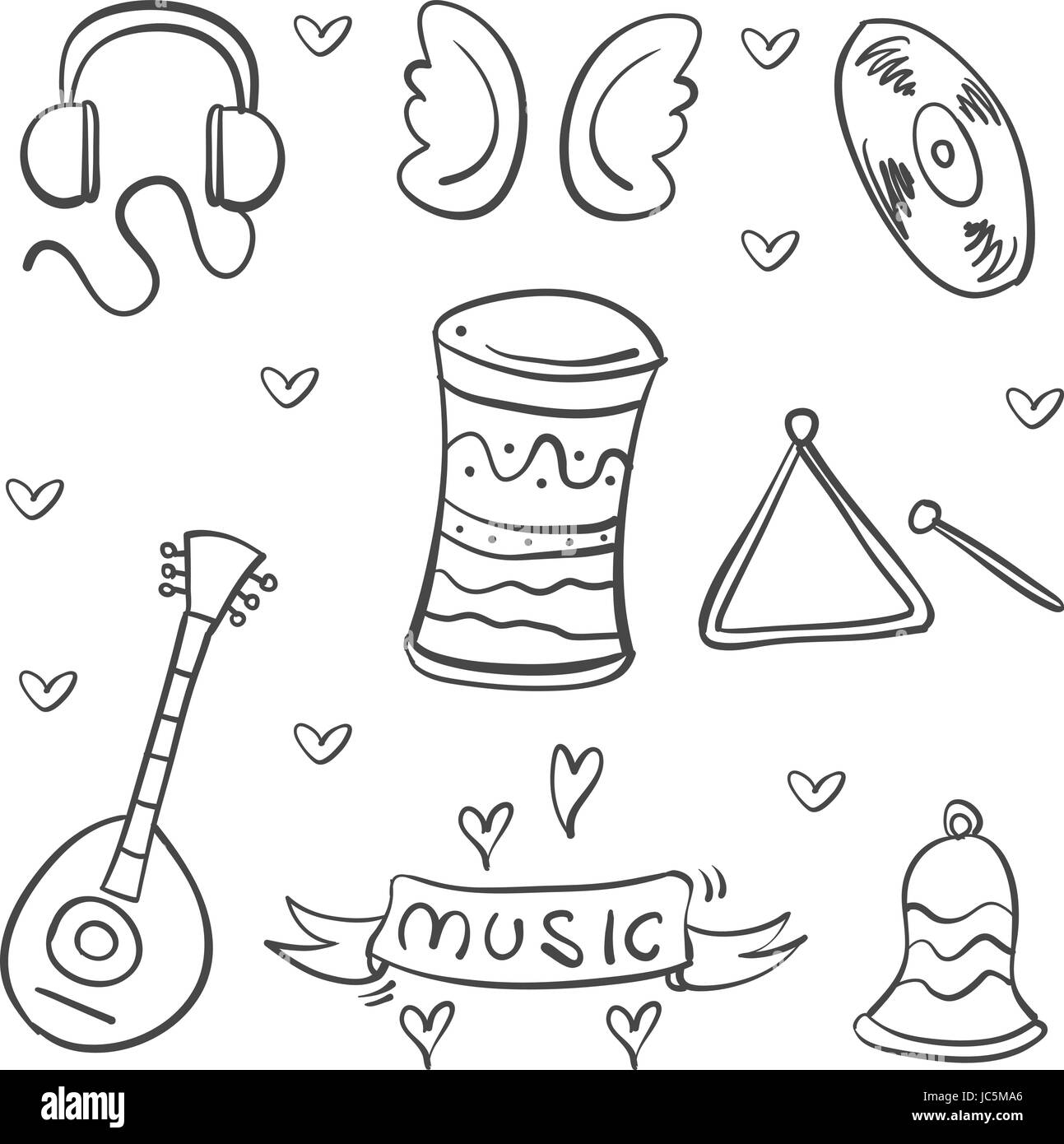 Doodle musical instrument theme vector art Stock Vector Image & Art - Alamy