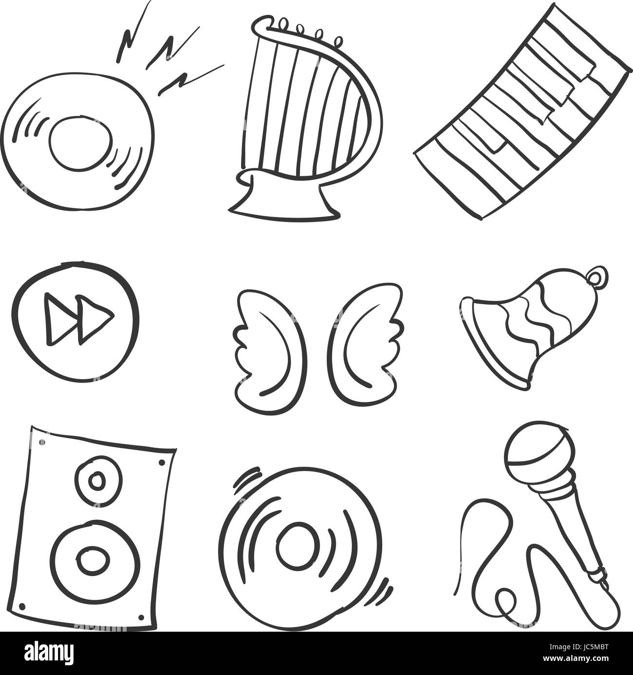 Collection stock music object doodles Stock Vector Image & Art - Alamy