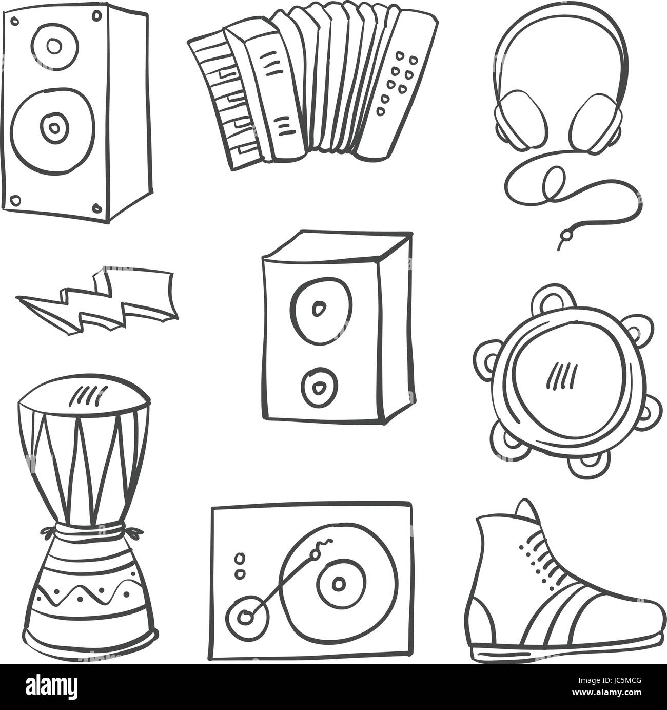Hand drawn vector theme music Stock Vector Images - Alamy