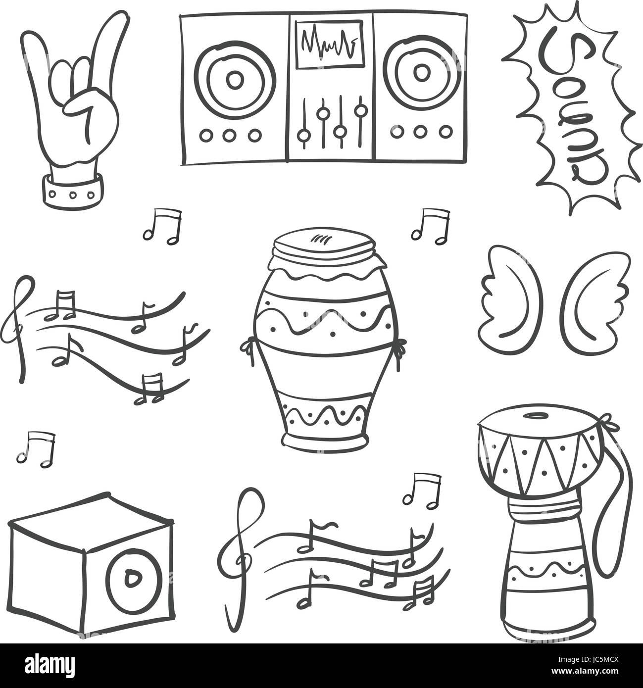 Hand drawn vector theme music Stock Vector Images - Alamy