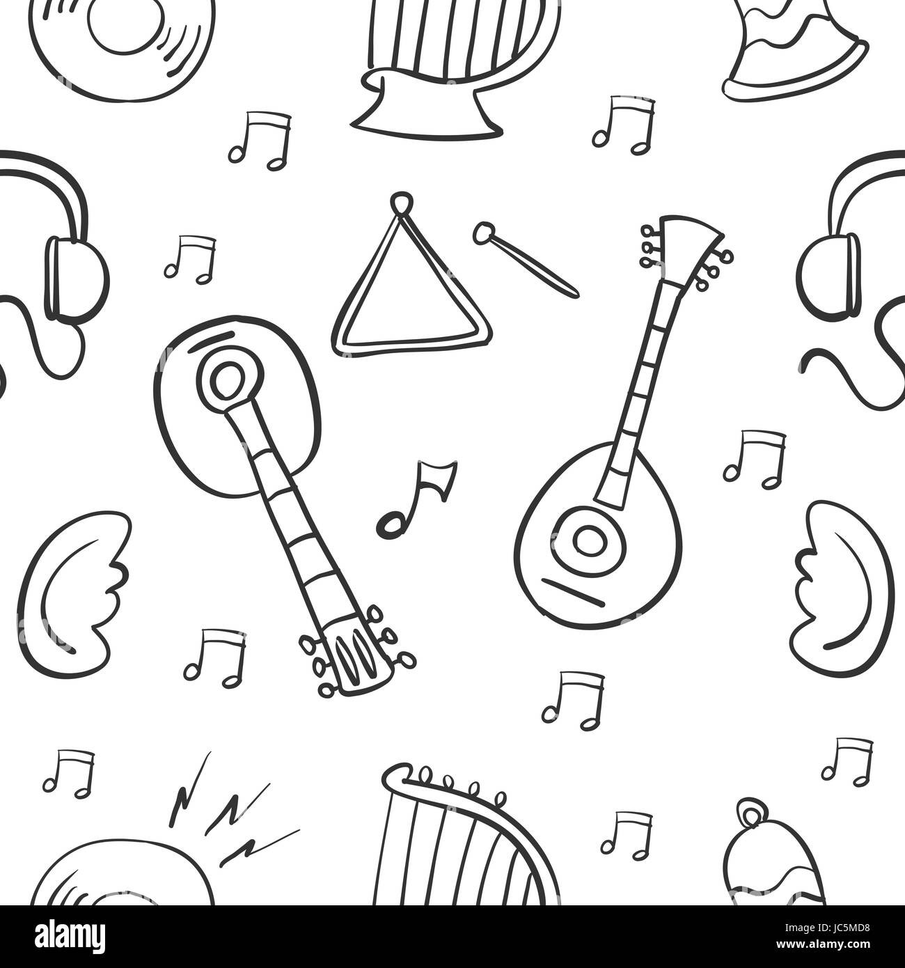 Cassette music doodle Black and White Stock Photos & Images - Alamy