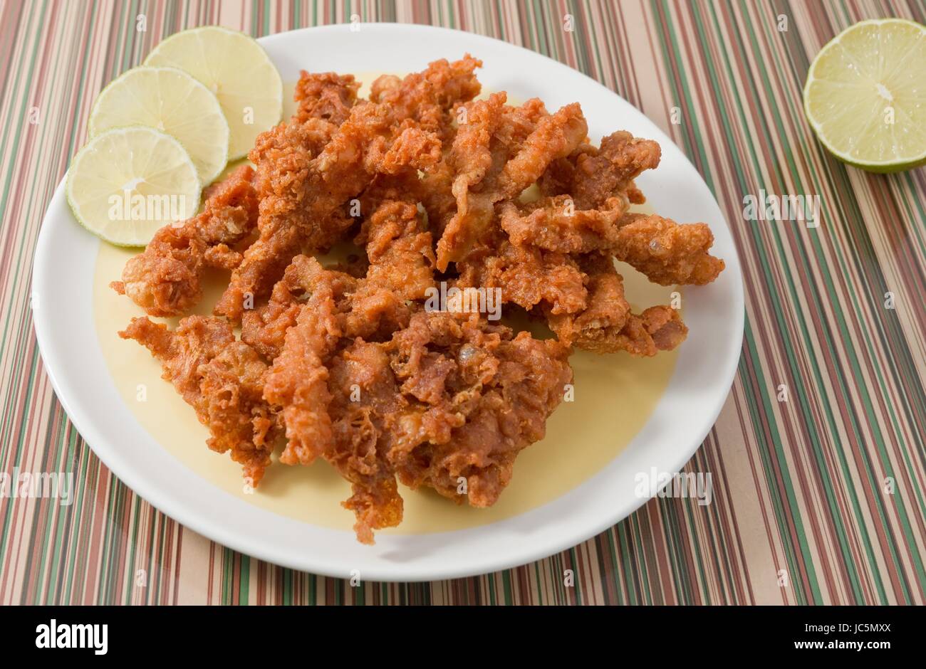 Snack and Dessert, Thai Traditional Snacks Crispy Fried Chicken Skins ...