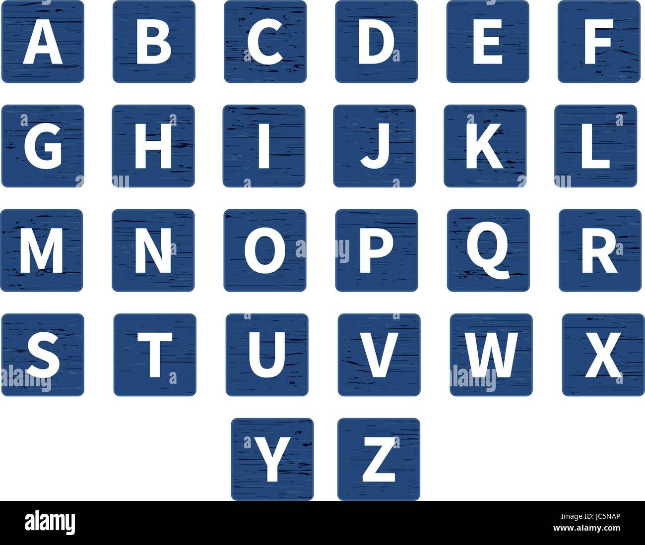 Vector word puzzling game. Alphabet on wooden tiles, front view. White ...