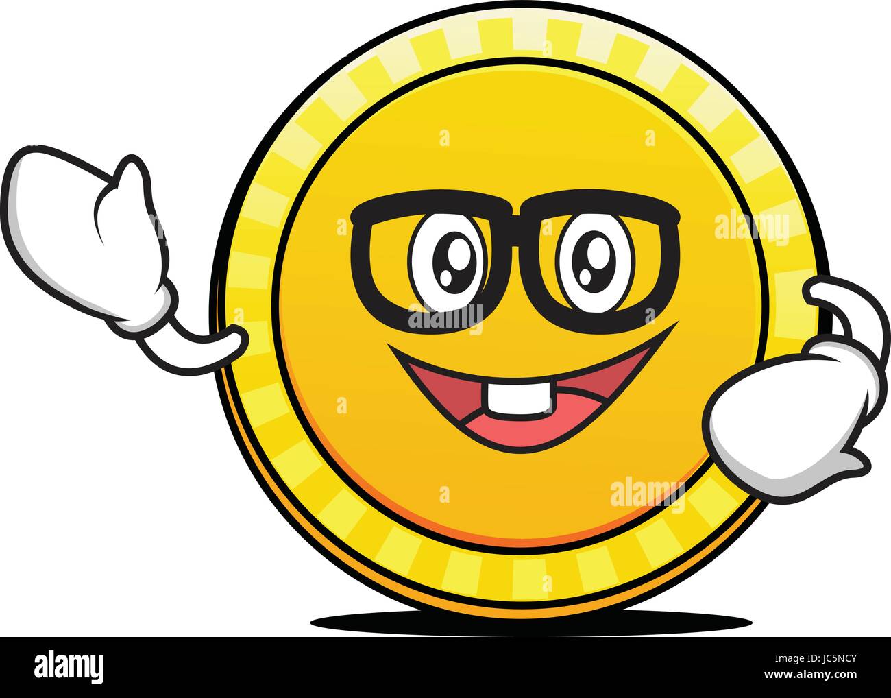 Geek face coin cartoon character Stock Vector Image & Art - Alamy