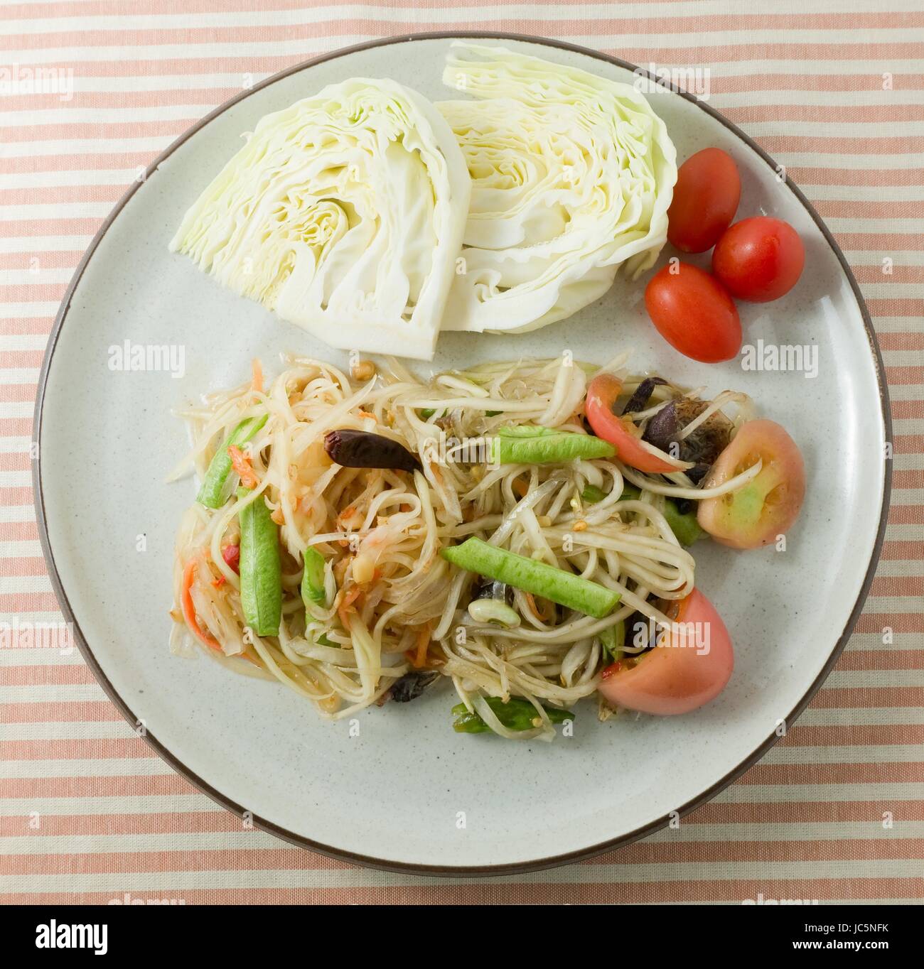 Thai Cuisine and Food, Thai Traditional Som Tam or Green Papaya Salad ...