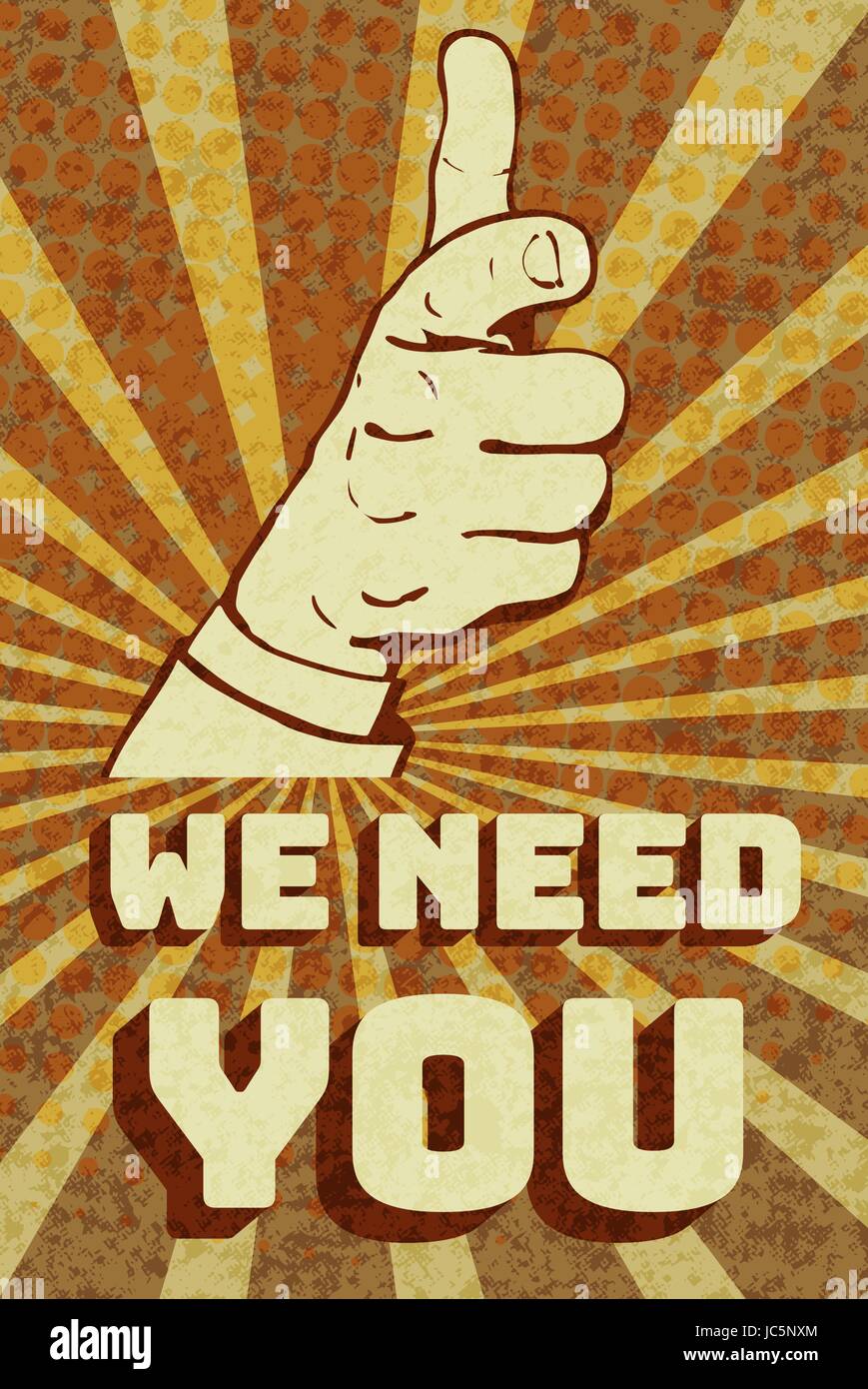 Vintage we need you poster Stock Vector Image & Art - Alamy