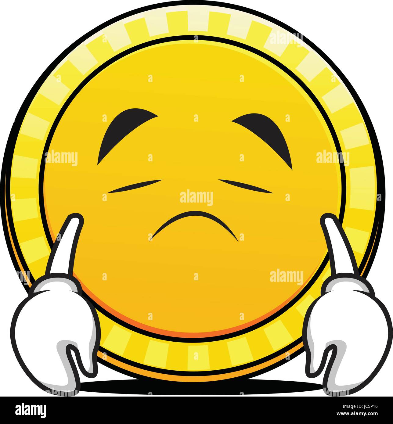 Sad face coin cartoon character Stock Vector Image & Art - Alamy