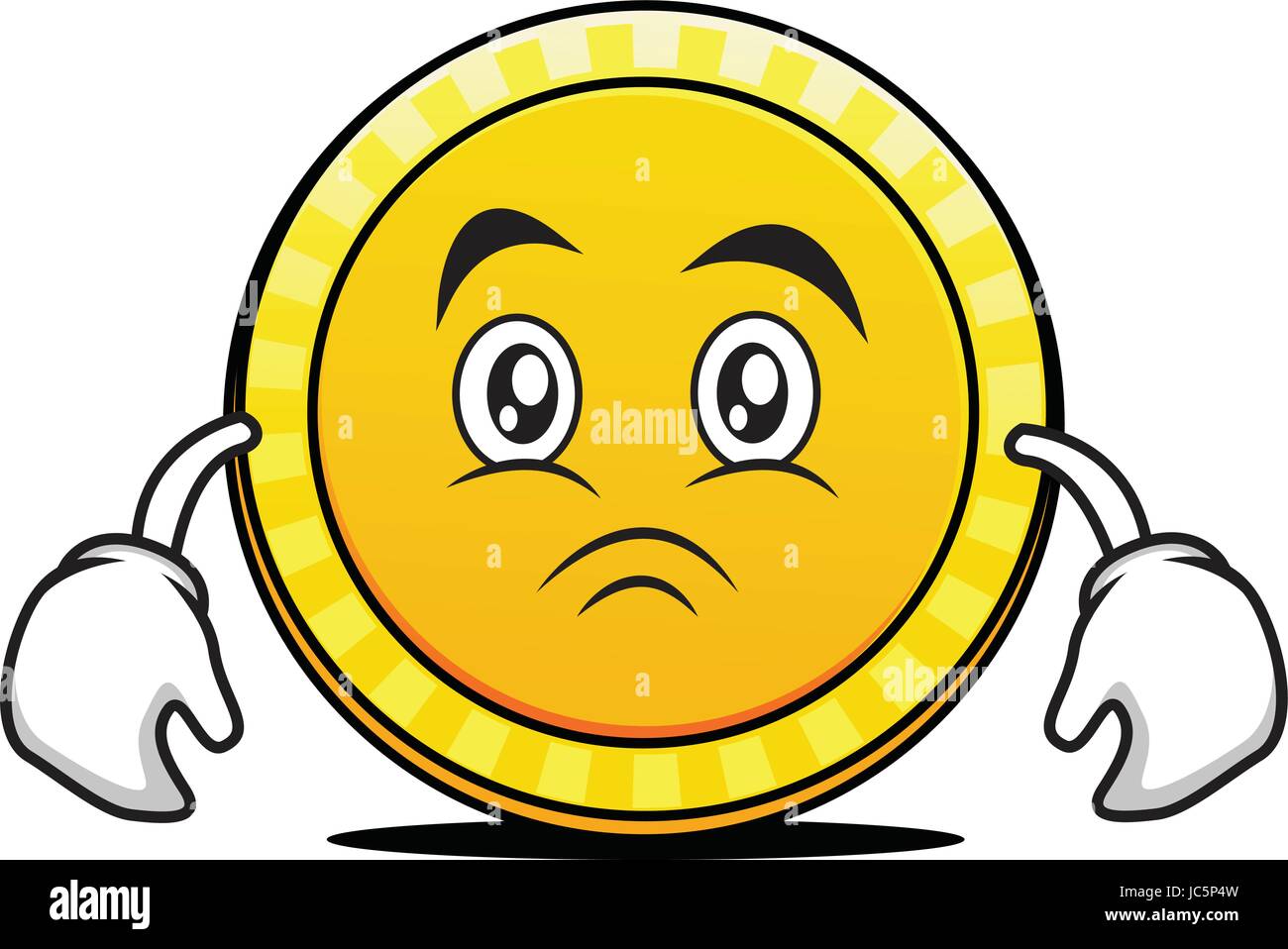 Moody face coin cartoon character Stock Vector Image & Art - Alamy