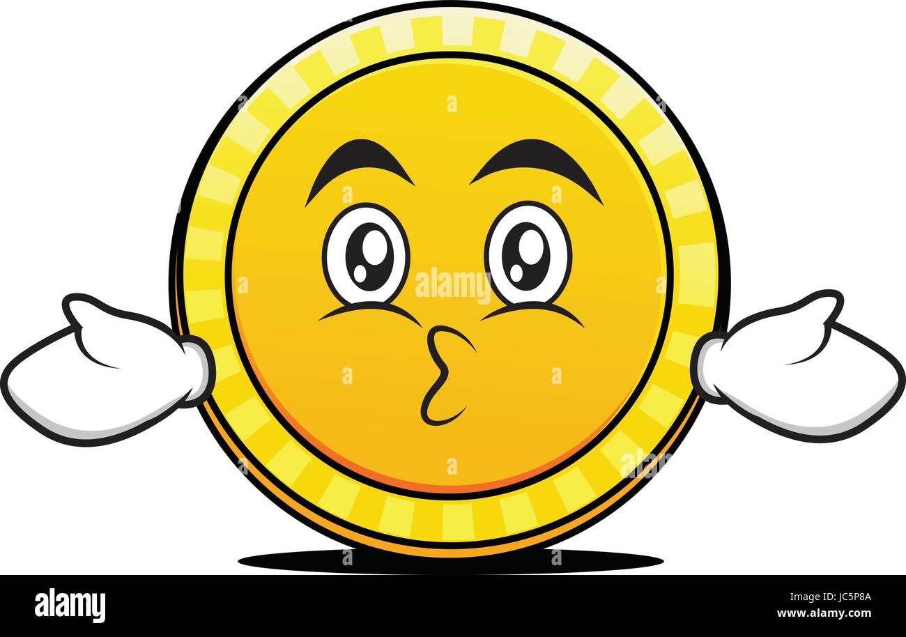 Kissing face coin cartoon character Stock Vector Image & Art - Alamy
