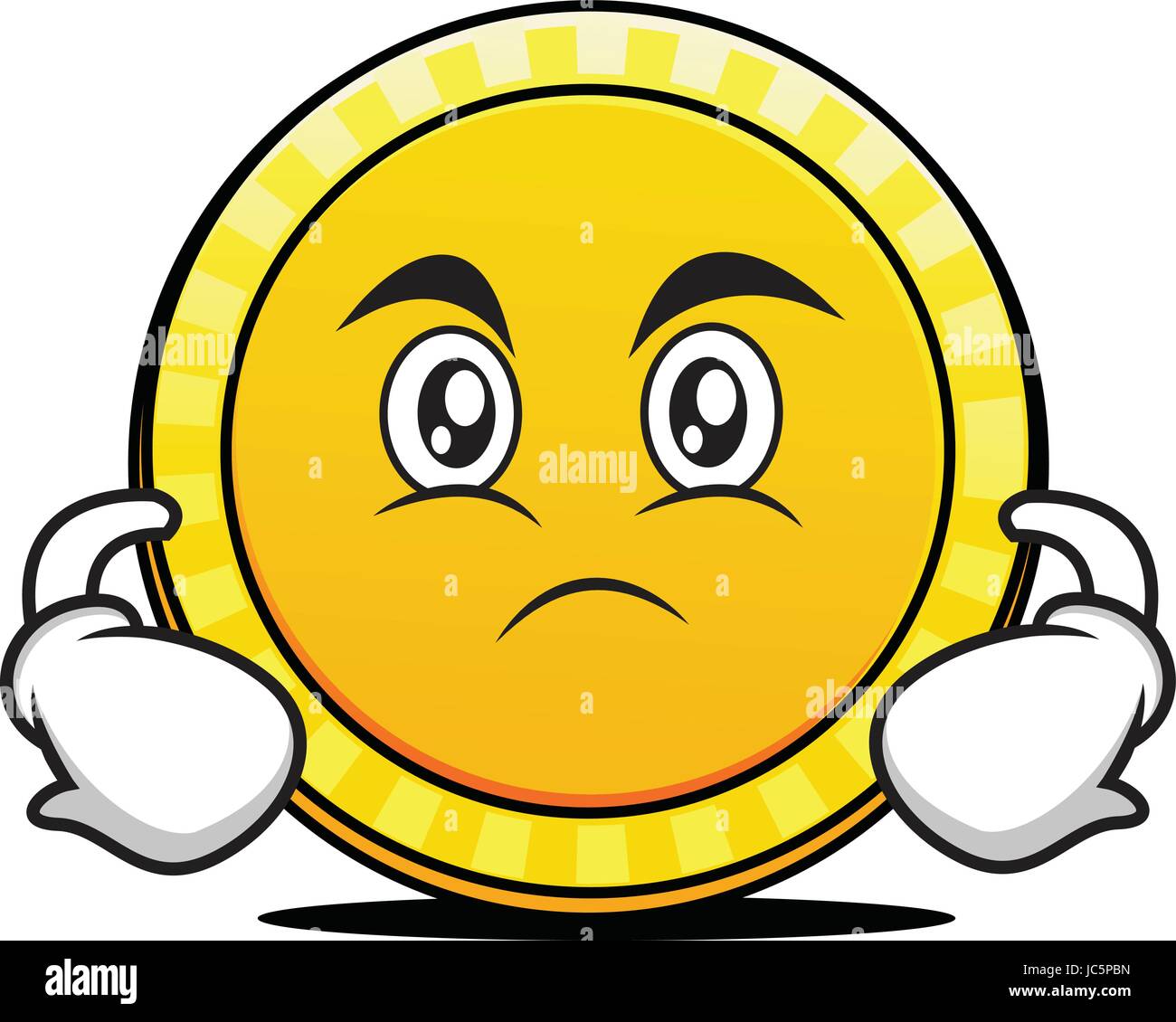 Serious face coin cartoon character Stock Vector Image & Art - Alamy