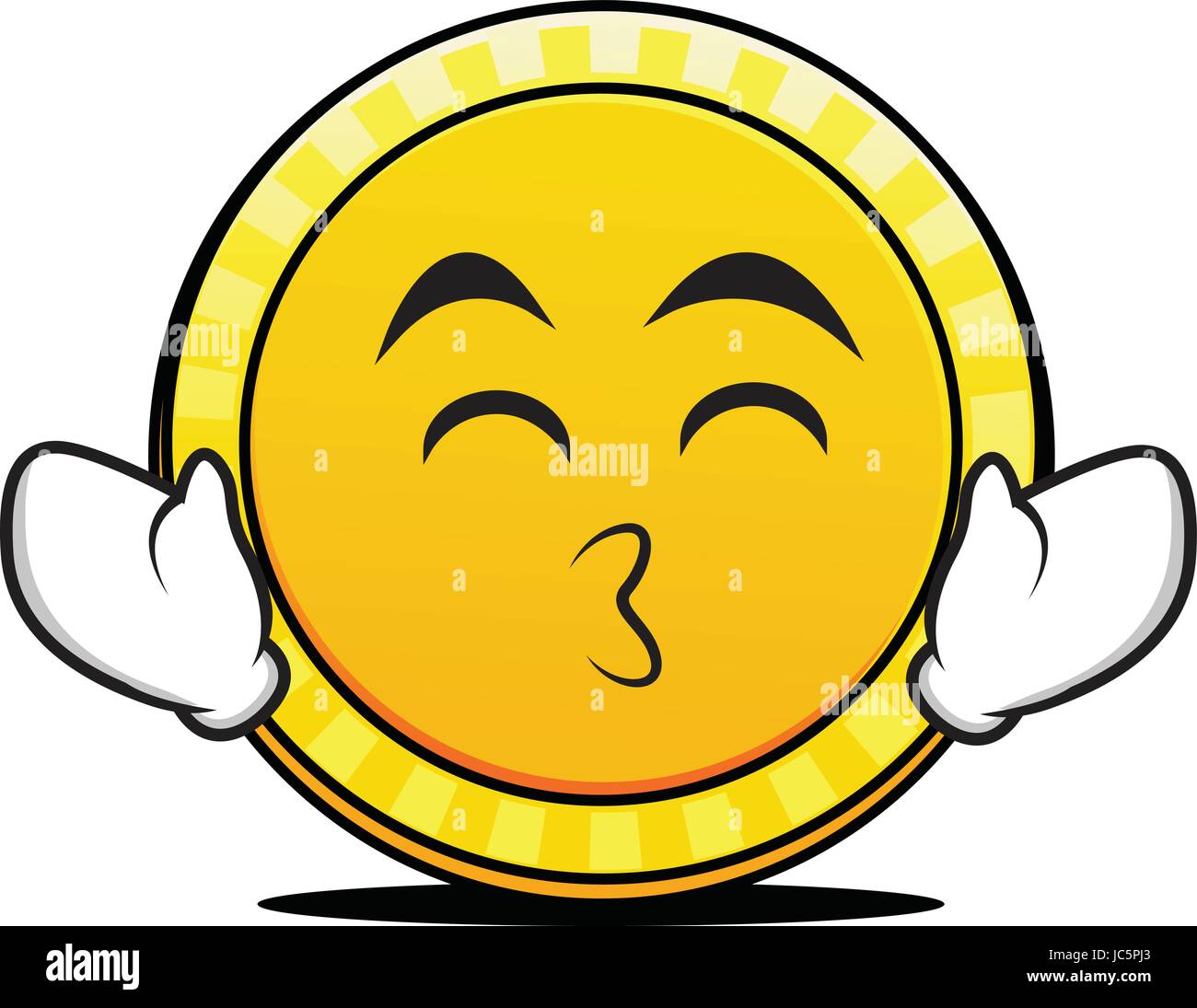 Kissing smile eyes coin character Stock Vector Image & Art - Alamy