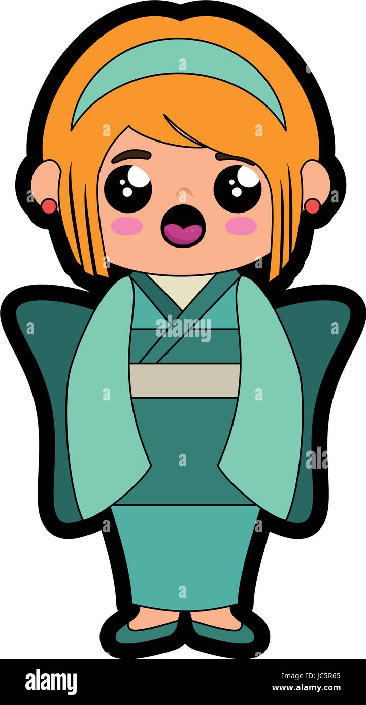 Cute japanese girl cartoon Stock Vector Image & Art - Alamy