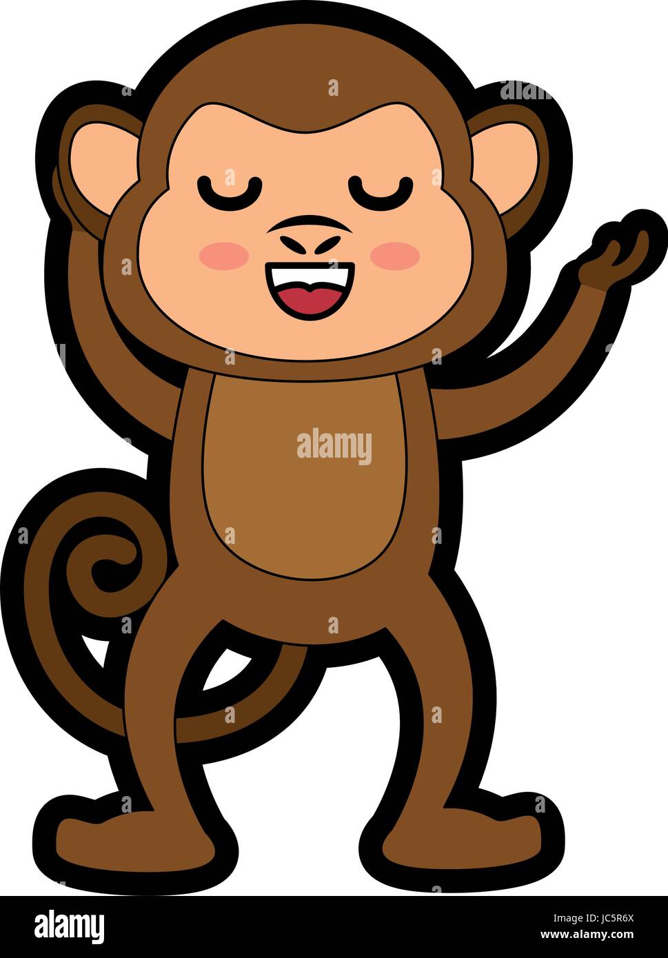Monkey kawaii cartoon Stock Vector Image & Art - Alamy