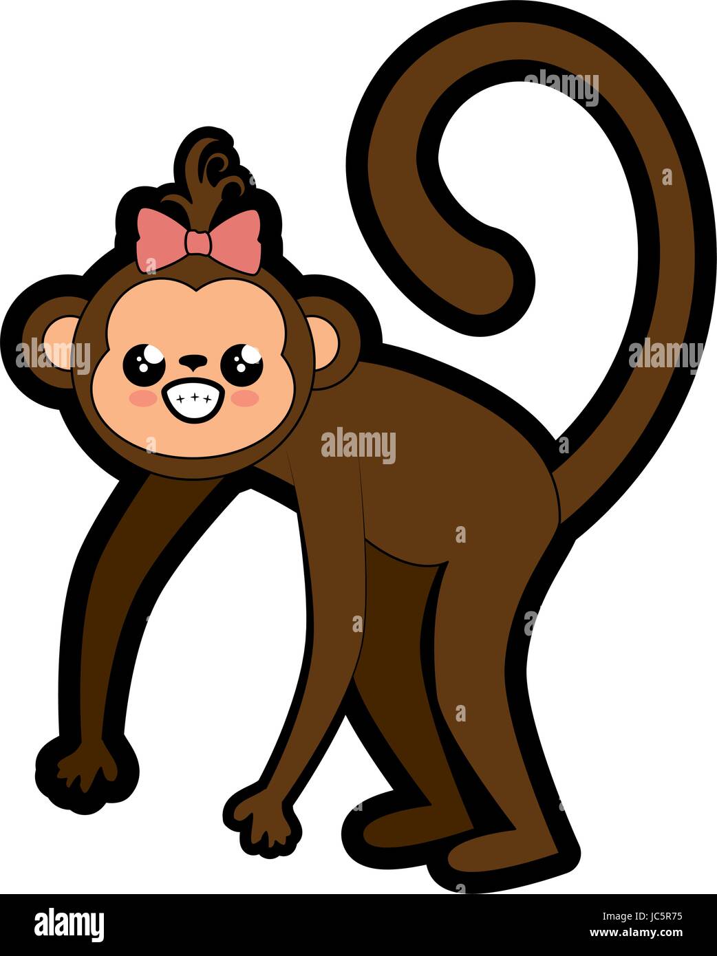 Monkey kawaii cartoon Stock Vector Image & Art - Alamy