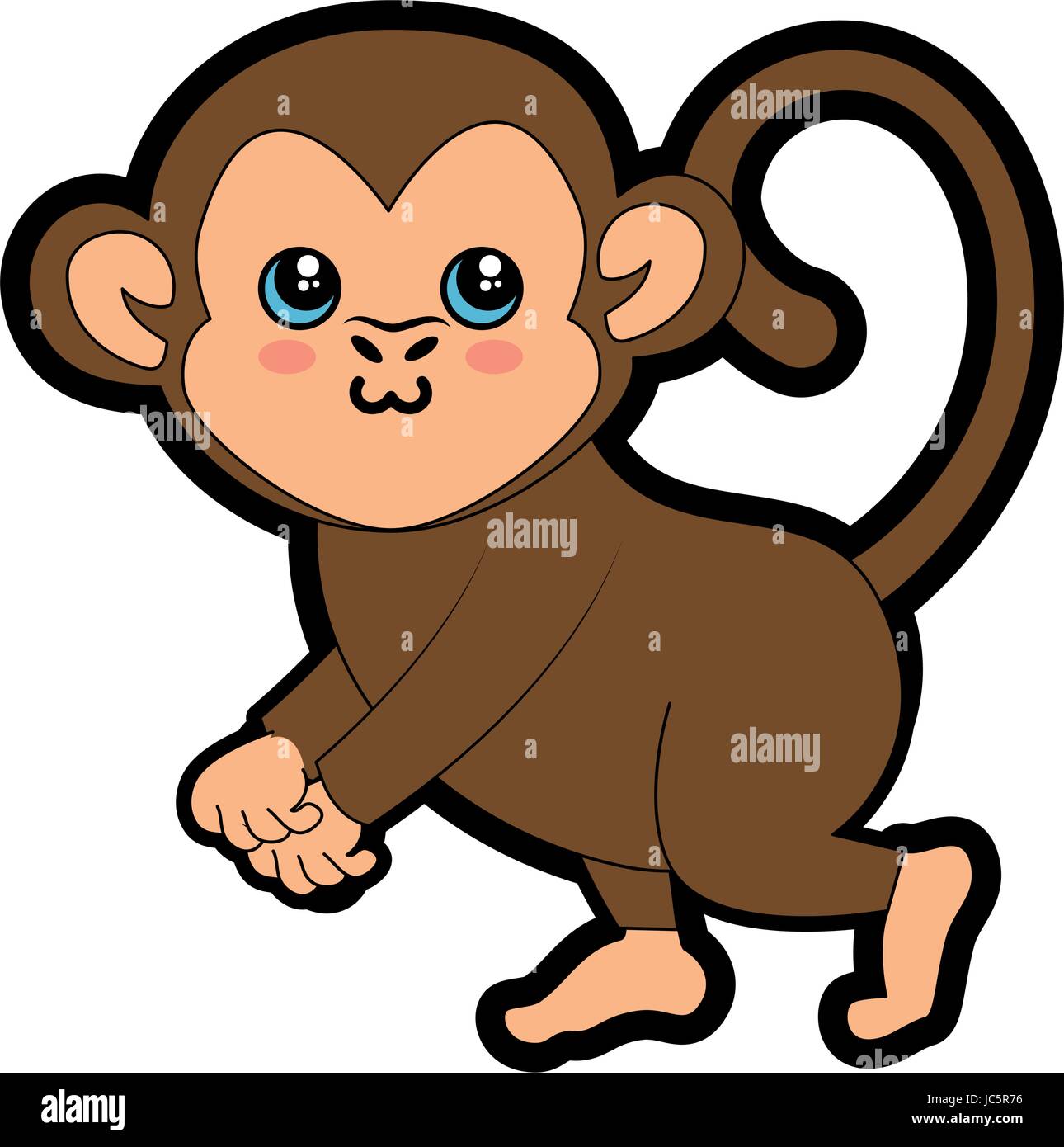 Monkey kawaii cartoon Stock Vector Image & Art - Alamy