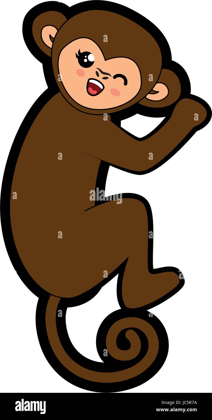 Monkey kawaii cartoon Stock Vector Image & Art - Alamy