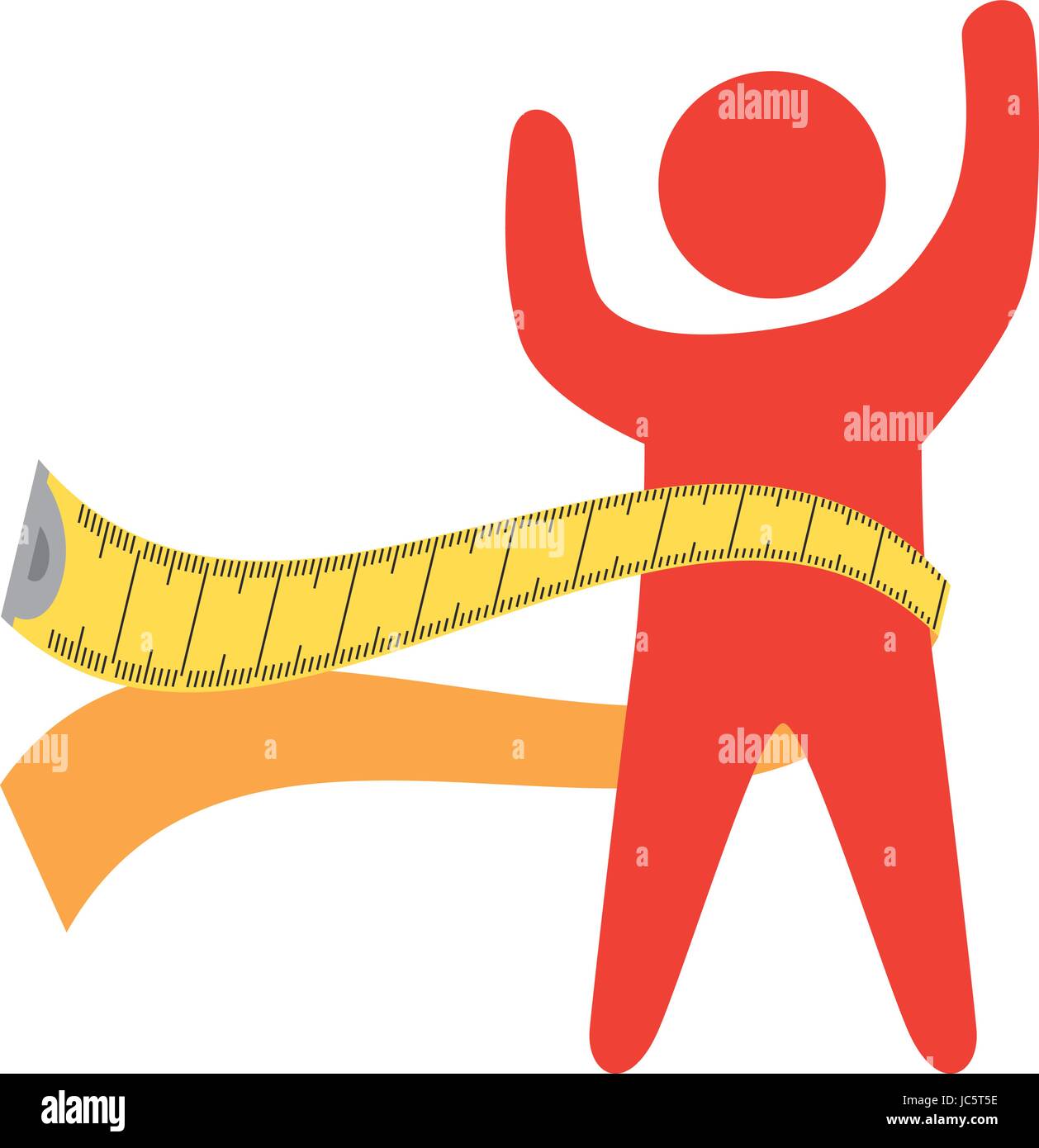 human silhouette with tape measure Stock Vector Image & Art - Alamy