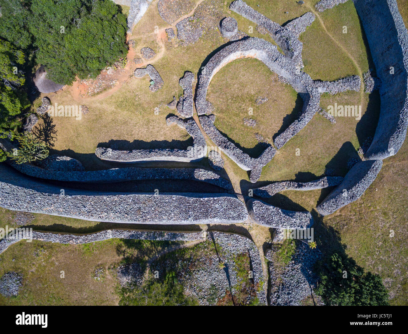 An aerial view of the Great Enclosure at Great Zimbabwe Stock Photo - Alamy