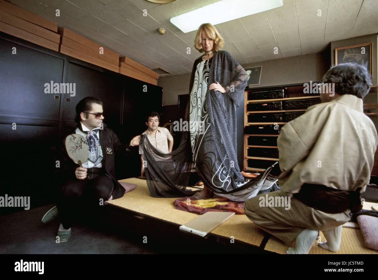 Fashion designer Karl Lagerfeld attending a fitting session in Japan in ...
