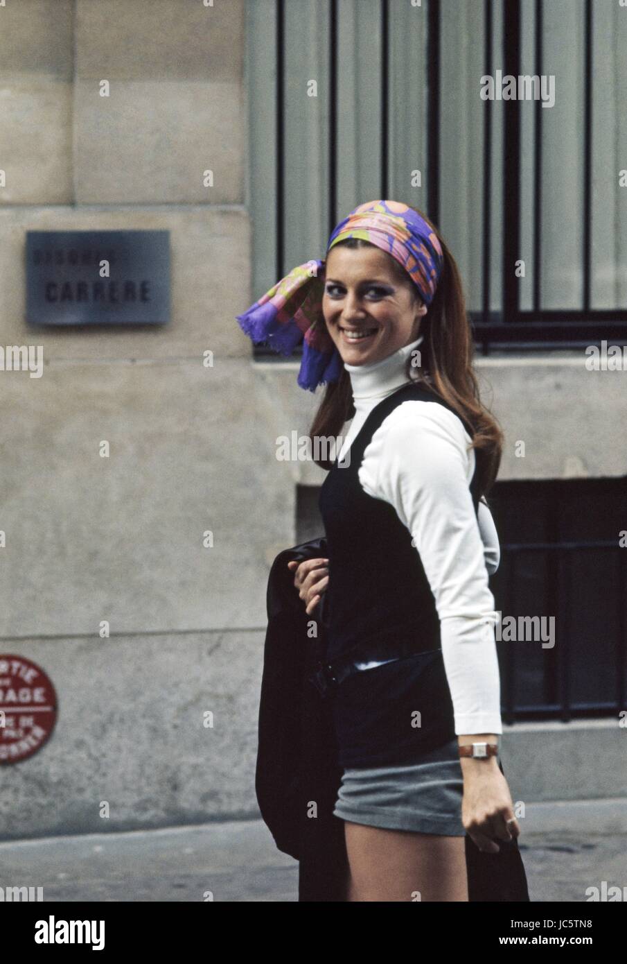 French singer Sheila arriving at her record company 'Disques Carrère ...