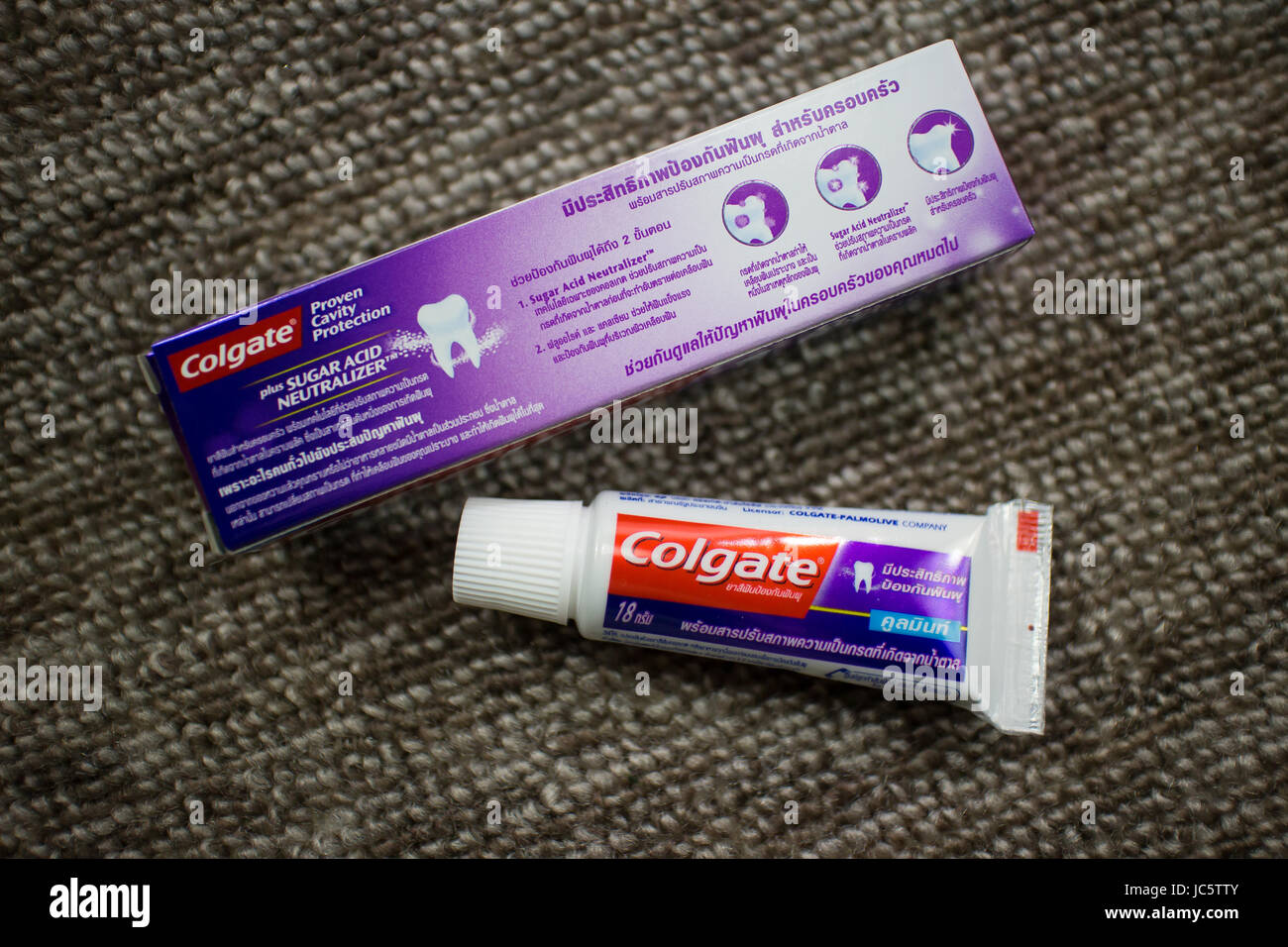 CHIANG MAI, THAILAND -JUNE 14 2017: Product shot of Colgate Toothpaste ...