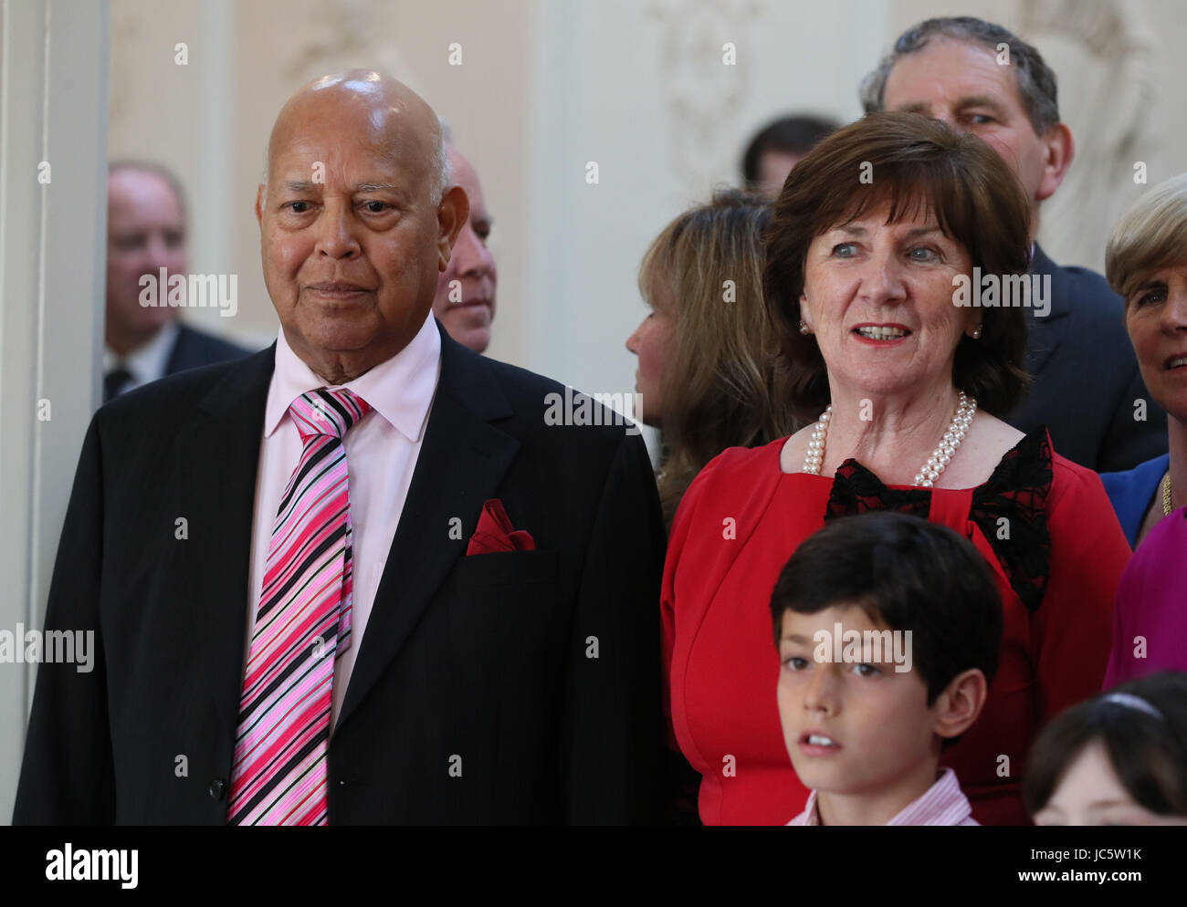 Fine Gael leader Leo Varadkar's parents Ashok and Miriam at Aras an ...