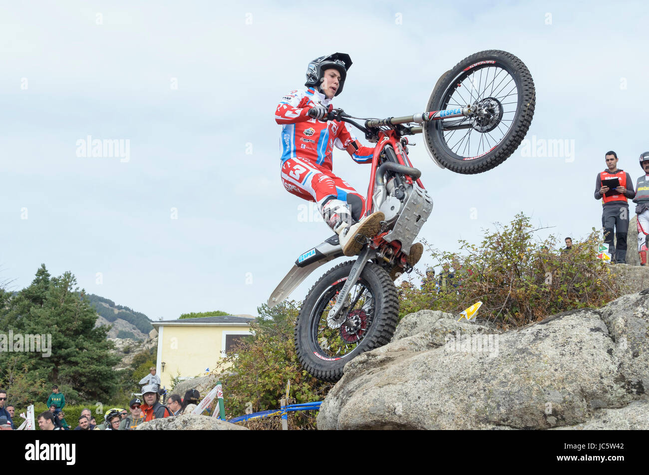 Motorcycling. Trials bikes. Spain championship race. Arnau Farre ...