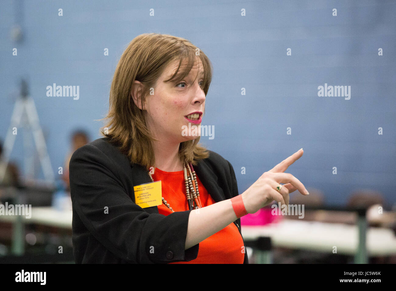 Jess Phillips Labour MP for Yardley celebrating retaining her seat with ...