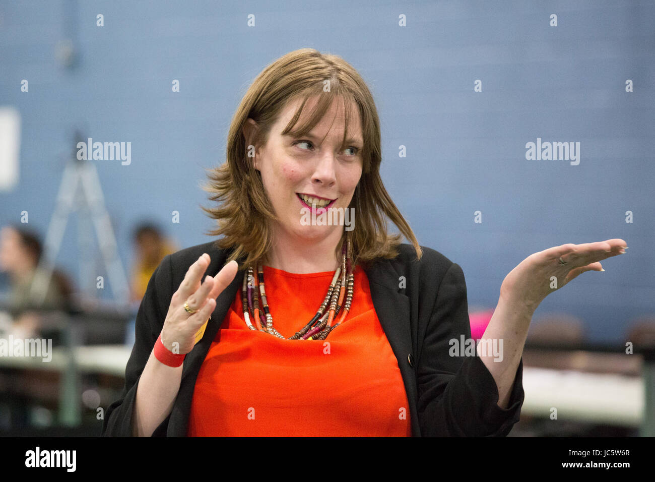 Jess Phillips Labour MP for Yardley celebrating retaining her seat with ...