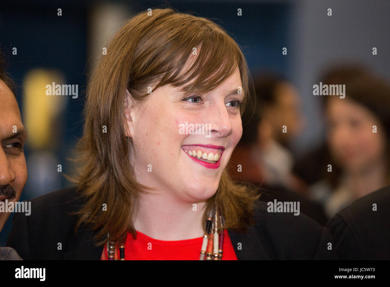 Jess Phillips Labour MP for Yardley celebrating retaining her seat with ...